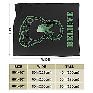 FEILUOKE Funny Bigfoot Sasquatch Blanket Super Soft and Comfortable Warm Flannel Throw Blanket Sofa Bedroom Bed Blanket Adult Children 60x50 Inches