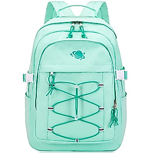 mygreen Backpack for Girls Kids Bookbag Elementary Middle School Womens College Lightweight Travel Rucksack Casual Daypack Laptop Backpacks For Men Women Water Blue Cute Backpacks for Teen Girls