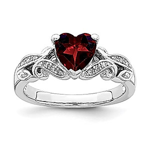 925 Sterling Silver Diamond Garnet Ring Love Gemstone Fine Jewelry For Women Gifts For Her