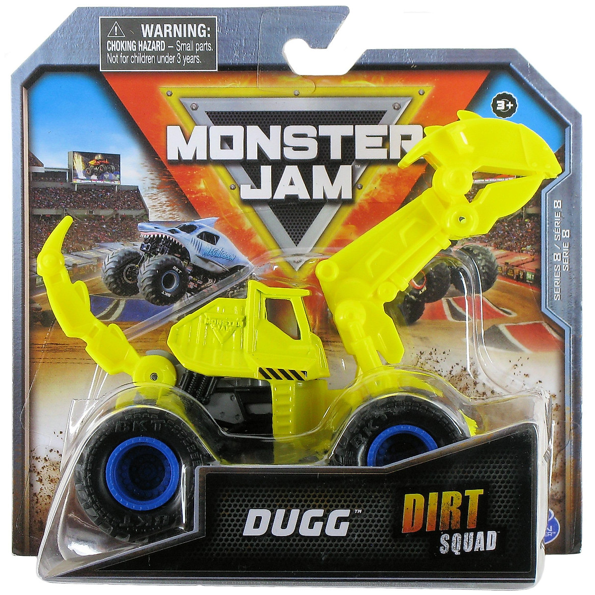 Monster Jam 2023 1:64 Diecast Dirt Squad Series 8 Dugg The Excavator (Yellow)