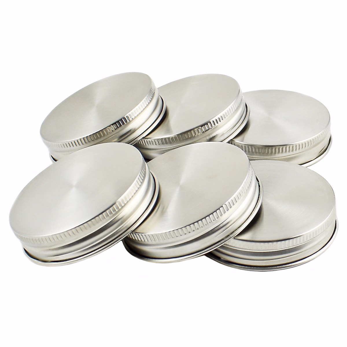 Zoie + Chloe Stainless Steel Mason Jar Lids with Silicone Seals (6 Pack + 6 Bonus Replacement Seals) - Regular Size