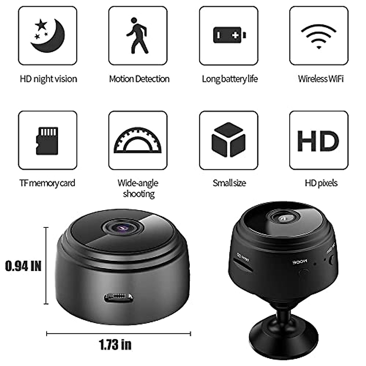 2023 Upgraded 1080P Home Security Camera Detector - Indoor Camera Home Security Camera Wireless WiFi Camera - Car Cameras for Surveillance