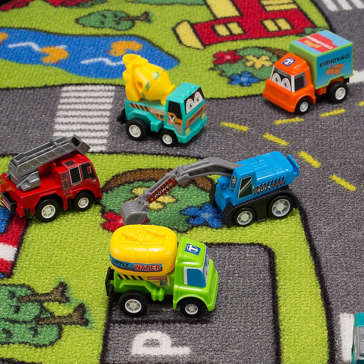 Laxdacee Pull Back Car,12 Pack Assorted Mini Plastic Construction Vehicle Set, Car Truck Toy for Kids, Boy, Girl, Child Birthday Party Favors, Goody Bag, Prizes, Pinata Filler Supplie