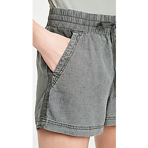 Splendid Women's Elastic Waistband Knit Relay Active Short, Vintage Olive Brown, S