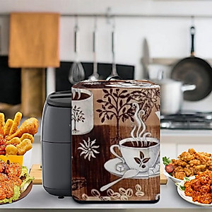 FKELYI Ice Cream Funny Design Air Fryer Cover,Dust-proof Kitchen Appliance Air Fryer Cooker Covers with Storage Pocket
