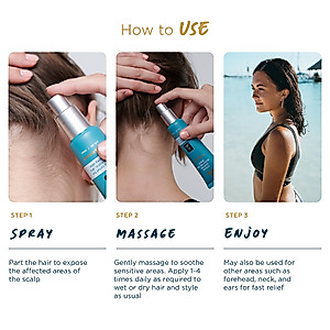 Abundant Natural Health Ocean Soothe Scalp Relief Spray with Highly Concentrated Magnesium Salt for Dry and Flaky Skin, Quick Absorption, All Natural and Fragrance-Free Leave-In Scalp Treatment, 60mL