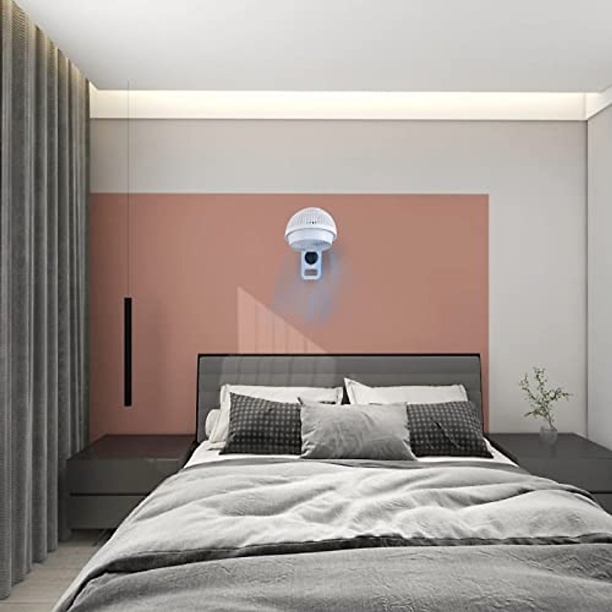 Heal Smart 7 inch Wall Mount Fan, 3 Speeds & 3 Modes, 15 Hours Timer, 60° Oscillating Circulating Fan, with Remote Control, Air Circulation Fan for Indoor Use, White