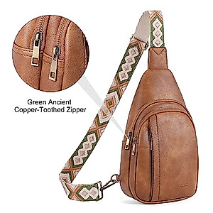 CLUCI Cross Body Bag Women, Sling Bag for Women, Crossbody Bags for Women Trendy, Sling Backpack Women, Chest Bag Daypack for Travel Hiking Brown
