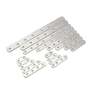 NORAZE 1pcs Stainless Steel Straight Piece Connecting Piece One Word Straight Piece Iron Piece Flat Angle Piece (Color : Silver, Size : 245X25X6.0)