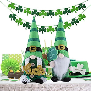 MEUPEHO St Patricks Day Gnomes Plush Cute Mr and Mrs Scandinavian Tomte Doll St Patricks Day Gifts for St Patricks Day Decor