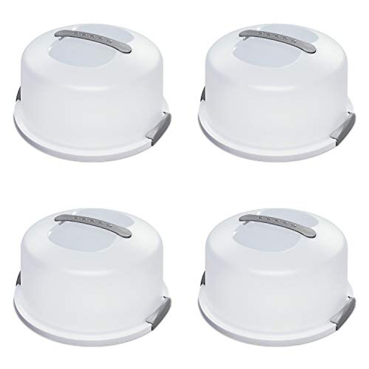Sterilite Cake Server See-Through Lid, White Base, 4-Pack