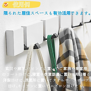3 Hook Coat Rack Wall Mounted Folding Hanging Clothes Rack Wooden Coat Hanger Hooks Modern Key Hanger Space-Saving Design for Door Entryway Office (White)