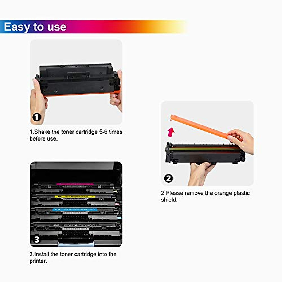 CHENPHON [with CHIP Compatible Toner Cartridge Replacement for Canon 055H 055 CRG-055H High Capacity use for Canon imageCLASS MF743Cdw MF741Cdw MF745Cdw MF746Cdw LBP664Cdw Laser Printer [KCMY-4Pack]