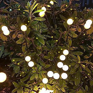 BOSSERN 2023 Solar Garden Lights, 6 Pack Solar Firefly Lights, Solar Christmas Lights Outdoor Waterproof, Solar Twinkle Swaying Fairy Light for Pathway Yard Garden Christmas Decoration (Warm White)