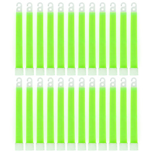 MediTac Green Glow Stick - Bright 6" Snap Sticks with 12 Hour Duration (24 Pack)
