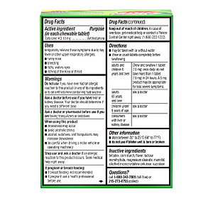 Zyrtec Children's Dye-Free Chewables for 24 Hour Allergy Relief, 10 mg Cetirizine HCl Antihistamine Tablets, Kids Allergy Medicine Relieves Sneezing & Itchy Nose & Throat, Grape, 24 ct