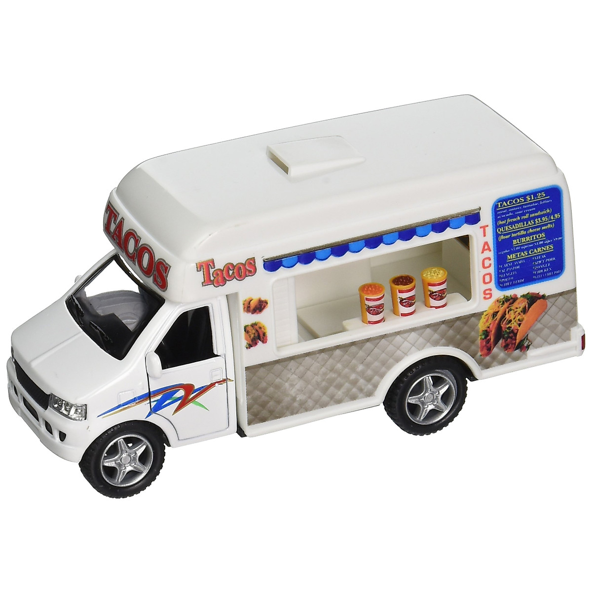 KiNSFUN Taco Truck Die Cast Metal with Pullback Action