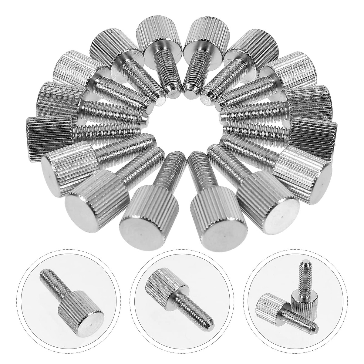 VILLCASE 3 Sets 20pcs Hand Screw Computer Cover Thumb Screw Computer Thumb Screw Case Screws Knurled Thumbscrew Rgb Computer Case Computer Case Screw Nickel-plated Iron Round Consumables