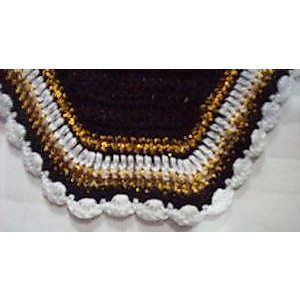 Avani Creations Ad Horse Ear Net Crochet Fly Veil Equestrian Fly Bonnet/veil/mask Standard Size