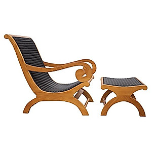 Kenya Teak Lazy Chair Incl. Footstool, Made from Solid A-Grade Teak Wood