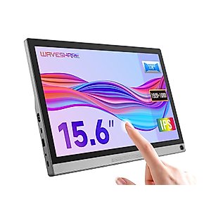 waveshare 15.6inch Universal Portable Touch Monitor Compatible with Raspberry Pi 4B/3B+/3A+/2B/B+/A+/Zero/Zero W/WH/Zero 2W CM3+/4 HDMI/Type-C Port 1920×1080 Resolution Supports Jetson Nano/Windows