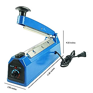 8" Impulse Heat Bag Sealer Mylar Poly Kraft Sealing Machine with Spare Wire Replacement Kit