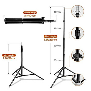 Yesker 8.5X10ft Background Stand Backdrop Support System Kit Photo Video Studio Adjustable Backdrop Stand for Photoshoot Photography Parties Wedding with Carrying Bag