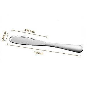 MauSong Butter Knife Spreader Stainless Steel Better Butter Spreader Knife Butter Knife Spreader for Cutting or Spreading Butter, Cheese and Jam, Silver