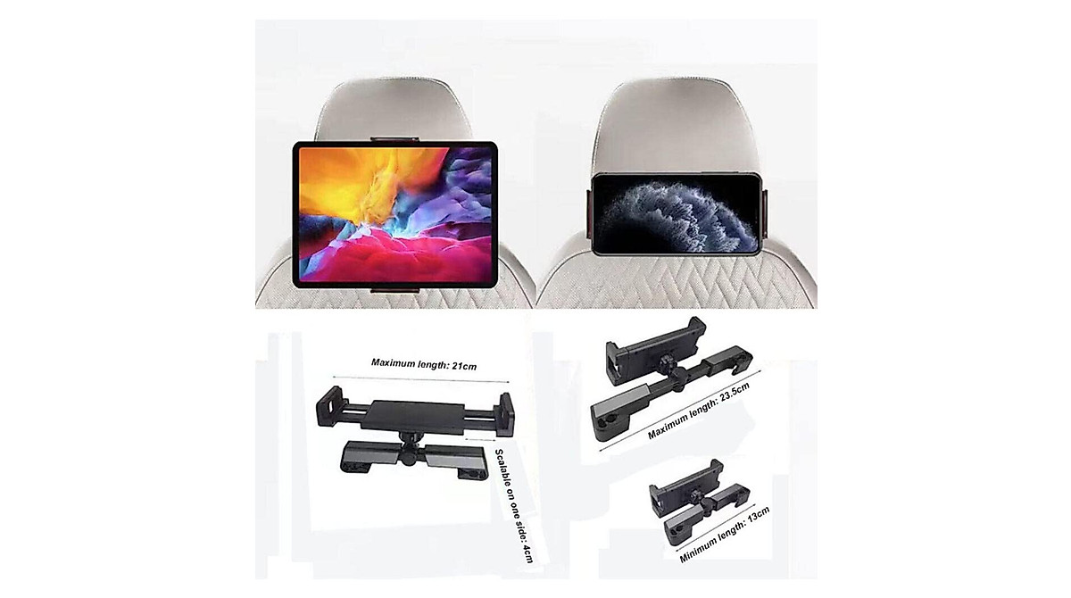 RUNAAJA 360° Car Headrest Mount for iPad & Tablets - Universal Fit