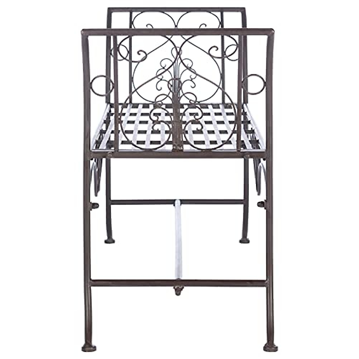 Safavieh PAT5016B Outdoor Collection Adina Rustic Brown Wrought Iron 51-inch Garden Bench