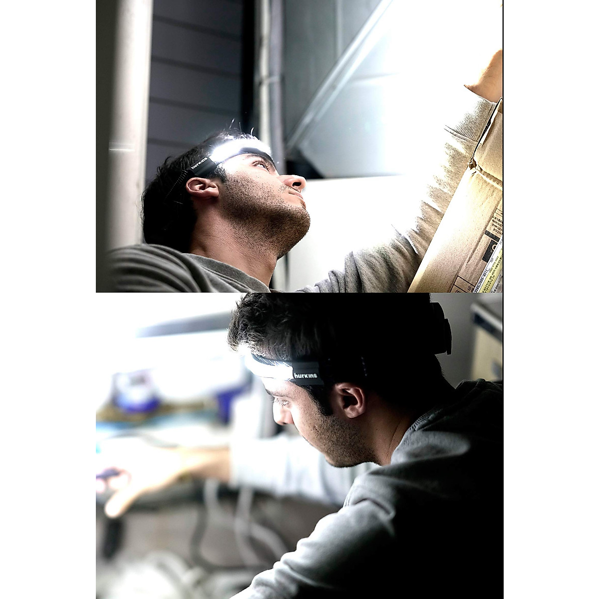 hurkins Orbit, 180˚ Wide Angle 1000 Lumens Rechargeable Waterproof LED Headlamp. Great for Camping, Hunting, Runners, Hiking, Outdoors, Fishing,Industrial Purpose. (Black)