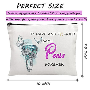 Hookoome Wedding Survival Kit For Bride Gifts Cosmetic Bags-Same Pen-is Forever -Funny Multipurpose Travel Toiletry Pouch With Zipper Canvas Bag For Women Bridal Shower Bachelorette Party Gifts