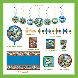 Octonauts Above and Beyond Party in a Box Kit: Complete Set 100+ Pieces - Plates, Cups, Banners, Utensils, Balloons, Stickers, Gift Bags, Decorations and More - Kwazzi, Barnacles, Dashi