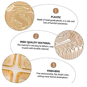 YARNOW 100 Sets Moon Cake Packaging Bag Plastic Bread Box Cookie Container Clear Tray Hot Seal Cookie Bag Tray Mini Cake Dome Clear Plastic Cupcake Boxes Egg-yolk Puff Box Packing Box Set