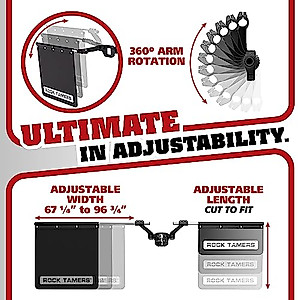 Rock Tamers Mudflap System 00108 2" Hub with Matte Black Stainless Steel Trim Plates