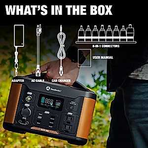 Southwire Elite 500 Series, 515Wh Backup Lithium Battery, 120V/500W Pure Sine Wave AC Outlet, Solar Generator (Solar Panel Not Included) for Home Backup Power, Emergency Power, Camping and more