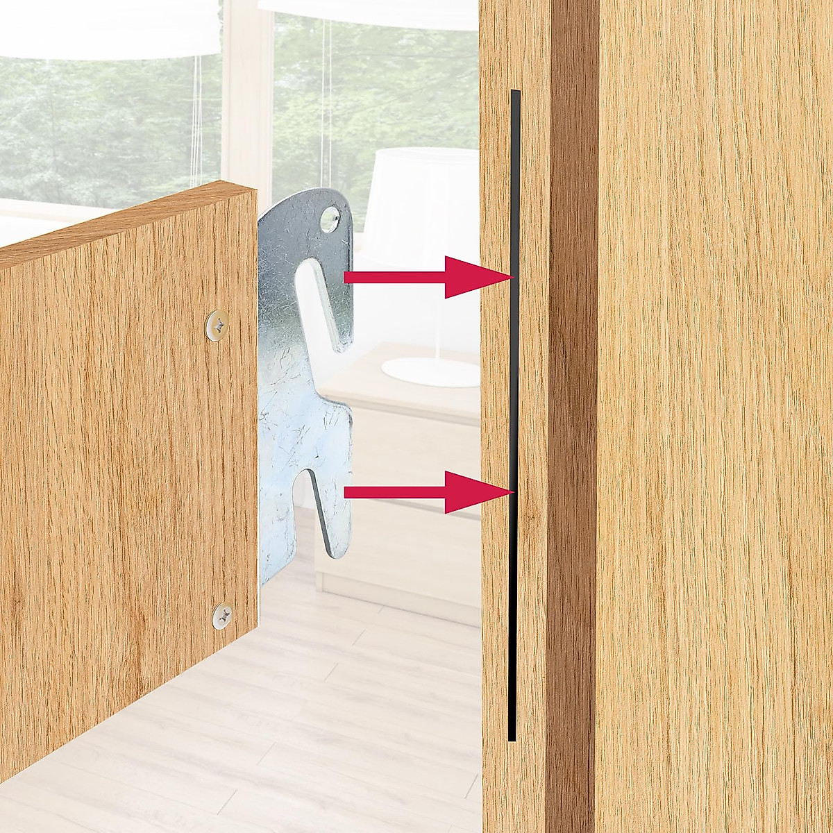 Bitray Wood Bed Plates Wood Bed Rail Hook Plates for Bed Frame Bracket Headboard Footboard Replacement - 4pcs