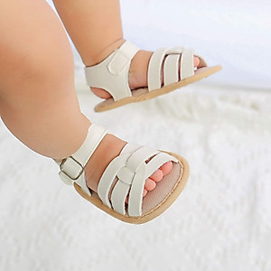 Sawimlgy Baby Girls Boys Sandals Summer Shoe Rubber Sole PU Leather Mesh Infant Toddler First Walkers Princess Dress Outdoor Shoes