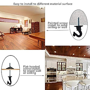 4 Set Swag Ceiling Hooks Heavy Duty Swag Hook with Hardware for Hanging Plants Ceiling Installation Cavity Wall Fixing