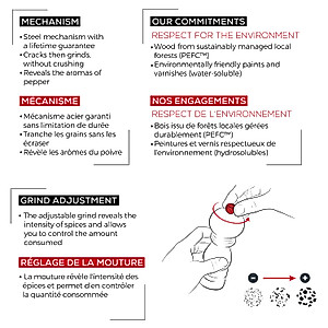 Peugeot Paris U'Select Pepper Mill, 7.09in, Aged wood