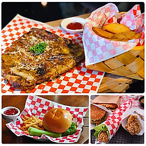 EUSOAR Bread Baskets & Deli Paper Liners, 12 pcs Bread Baskets plus 100pcs Deli Paper, Restaurant Food Serving Tray Basket Sets for Restaurant Supplies, Deli Serving, Chicken, Burgers&Fries