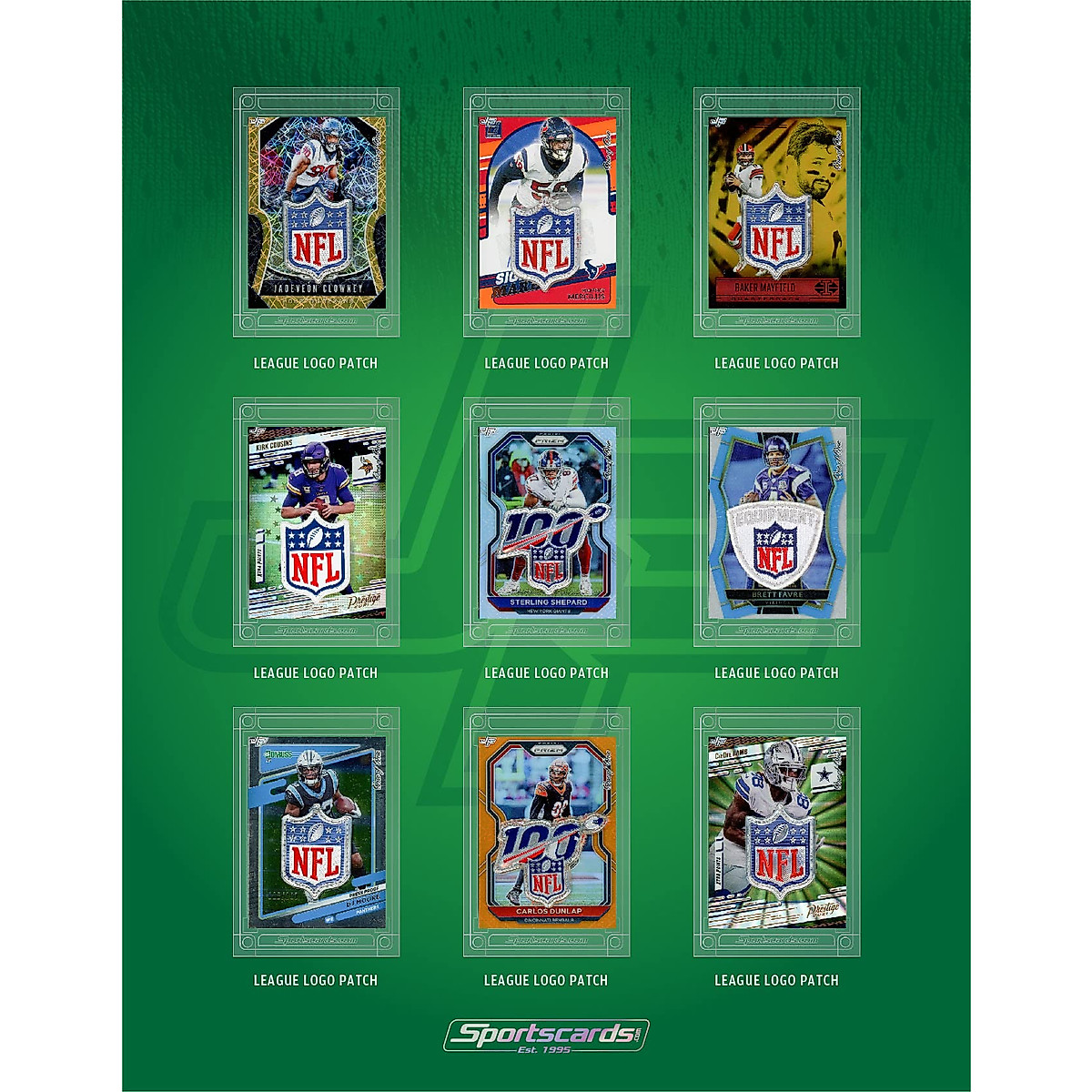 2022 Sportscards Jersey Fusion Football Edition Hobby Box - 1 Original Trading Card with an Authentic Player Worn Swatch or Patch