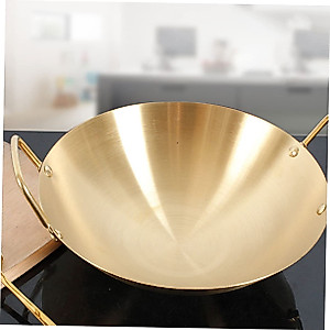 Garneck Amphora Golden Pot Frying Pan Ramyun Pot Ramen Noodles Pan Soup Pan Seafood Making Seafood Pot Cooking Utensil Stainless Pot Golden Ramen Pot Omelet Paella Pans Stainless Steel