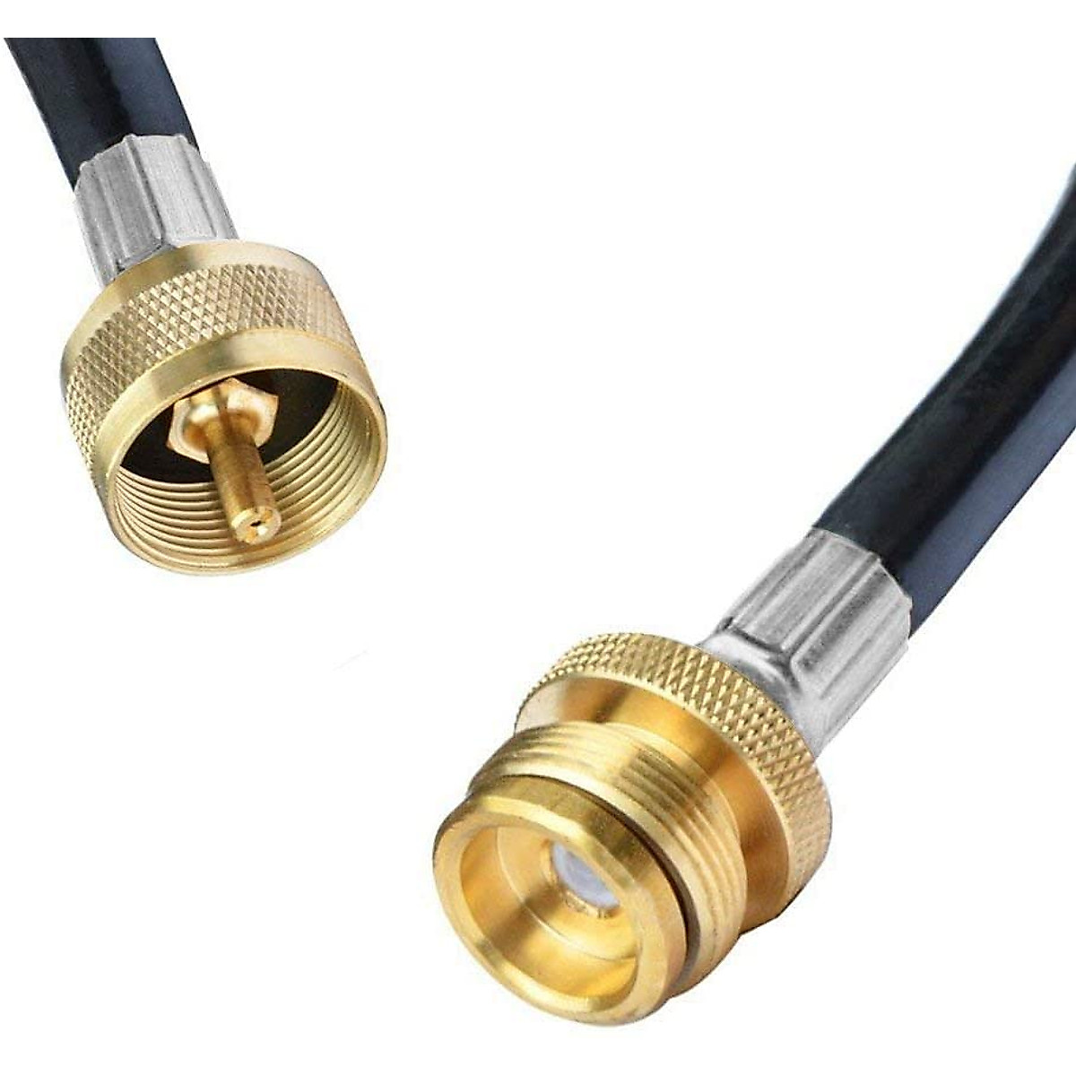 DOZYANT 4 Feet Propane Torch Extension Hose for Propane Tree Distribution Tree Post Assembly 1" x20 Male Throwaway Cylinder Thread - T and Y Connector