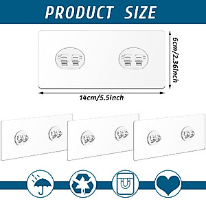 12 Pack Adhesive Hooks Sticker Strong Adhesive Wall Hooks Waterproof Adhesive Hooks for Shower Caddy Adhesive Replacement Clear Strong Sticker Hooks No Drilling Sticky Hanging Hooks (Double Hook)