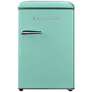 Galanz GLR25MGNR10 Retro Compact Refrigerator, Mini Fridge with Single Doors, Adjustable Mechanical Thermostat with Chiller, Green, 2.5 Cu Ft