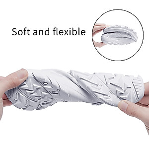 Racqua Mens&Womens Water Shoes Swim Shoes Beach Sport Quick-Dry Aqua Shoes Barefoot for Boating Fishing Hiking Diving Surfing Pool River White 7.5W/6.5M