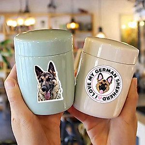 50 Pcs German Shepherd Dog Stickers Huntaway Waterproof Vinyl Stickers for Water Bottles Laptop Luggage Cup Mobile Phone Skateboard Decals, Suitable for Kids, Teens, Adults