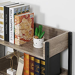 VECELO 3-Tier Bookcase,Small Storage Shelves,Industrial Shelving Unit for Living Room,Bedroom,Classroom,Brown