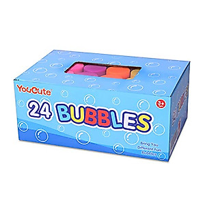Bubbles 24 Pack Party Favor for Kids Bulk Bubble Solution Blowing Wand 2 Dozen Party Supplies Outdoor Toys Wedding Party Christmas Celebration Birthday Fun Gift